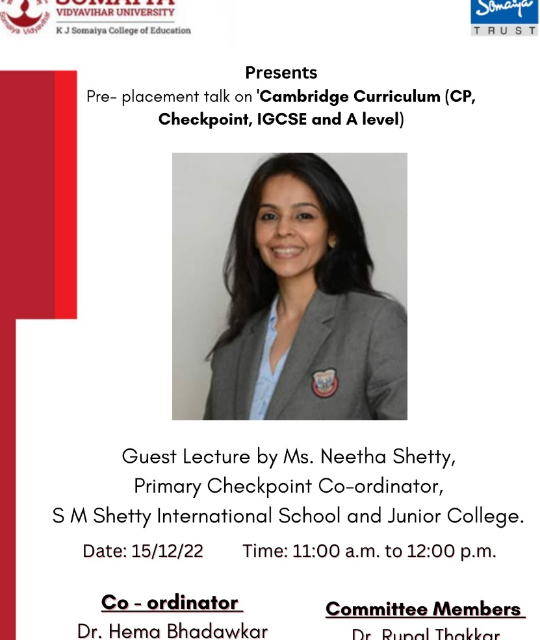 Pre- Placement talk on Cambridge Curriculum (CP, Checkpoint, IGCSE and ...