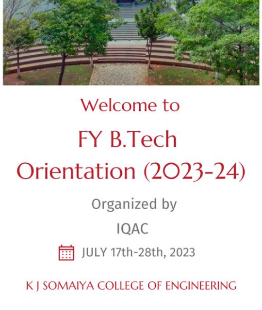 KJSSE First Year Orientation 2023-24 | SVU