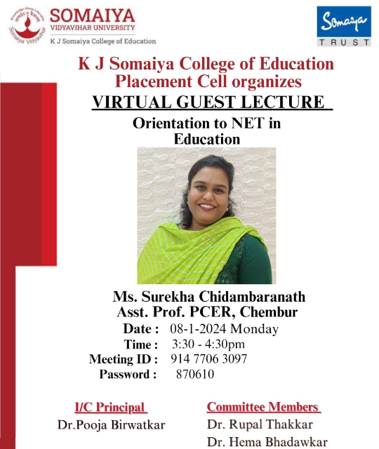 Virtual Guest Lecture: Orientation to NET in Education by Ms.Surekha ...