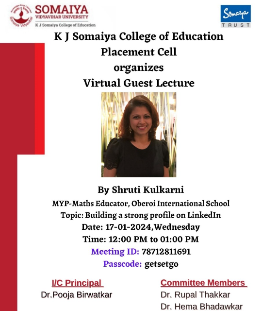 Virtual Guest Lecture on Building a strong profile on LinkedIn by ...