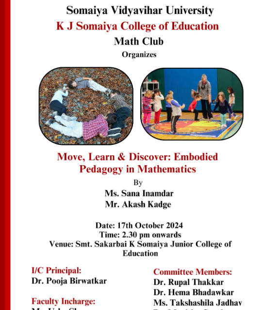 Guest Lecture on MOVE,LEARN and DISCOVER: Embodied Pedagogy in ...