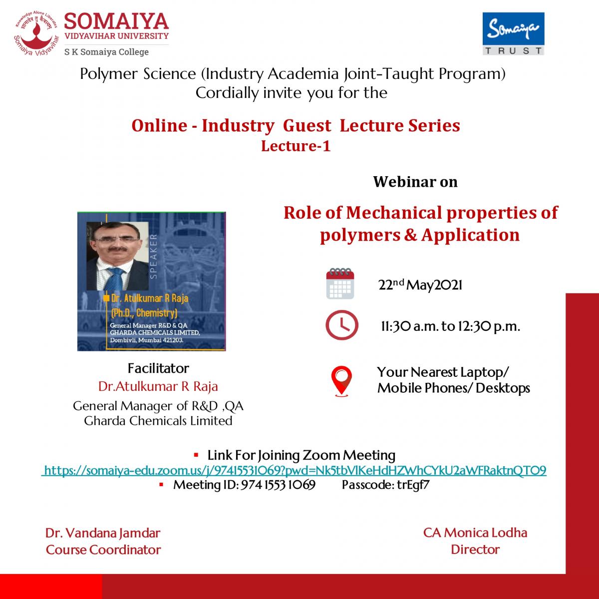 Webinar on Role of Mechanical Properties of Polymers and Application ...